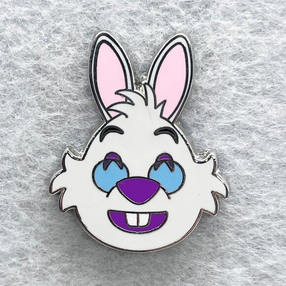 Disney | Jewelry | 525 Alice In Wonderland White Rabbit Grin Emoji Pin ...